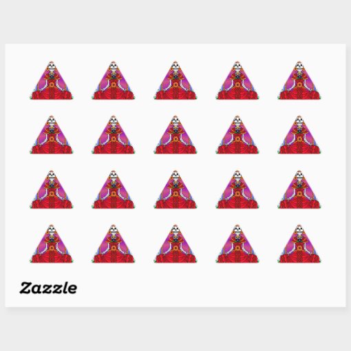 Best Seller Sugar Skull Triangle Sticker | Zazzle