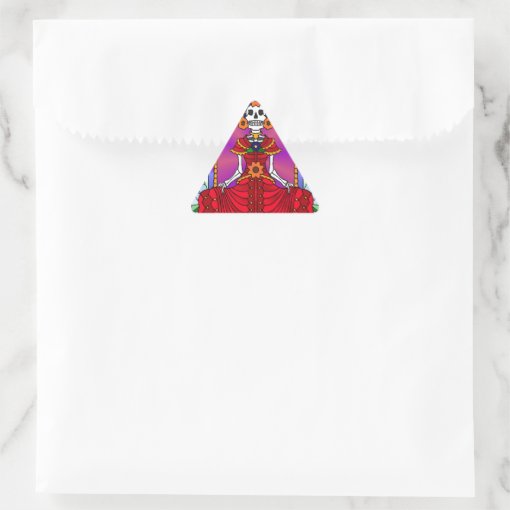 Best Seller Sugar Skull Triangle Sticker | Zazzle