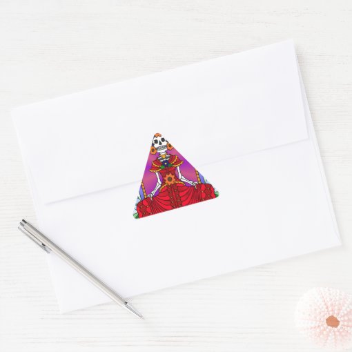 Best Seller Sugar Skull Triangle Sticker | Zazzle