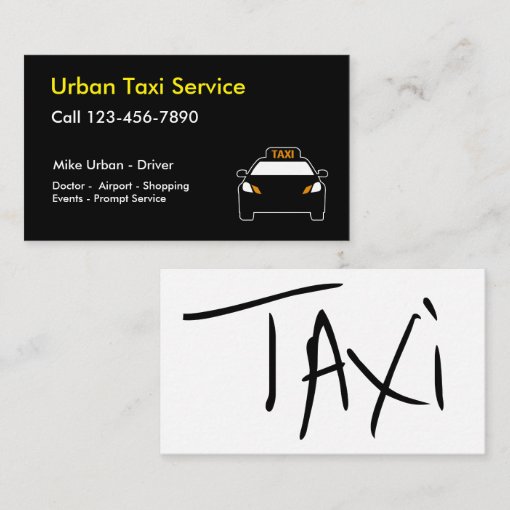 Best Simple Taxi Business Card | Zazzle