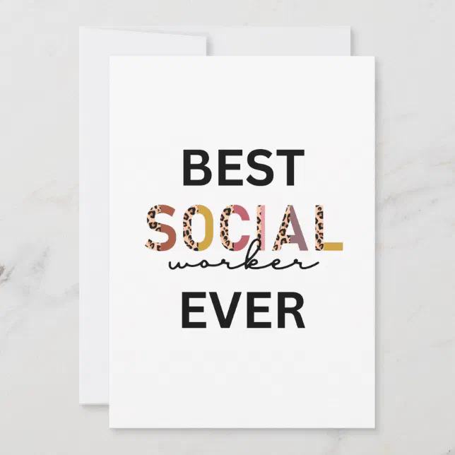 Best Social Worker Ever Thank You Card | Zazzle