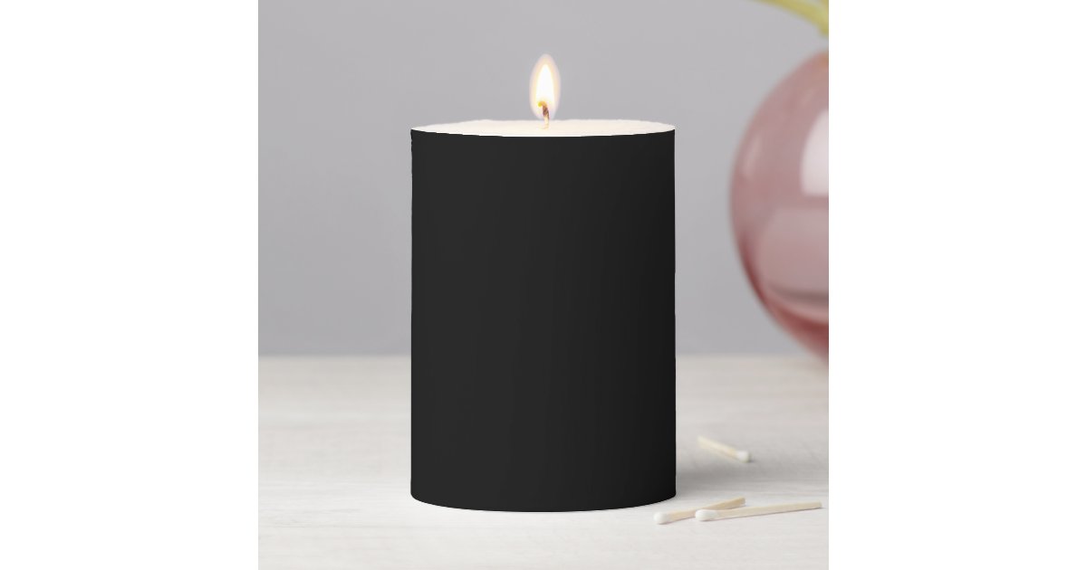 Best Solid Black Color And Texture Pillar Candles | Zazzle