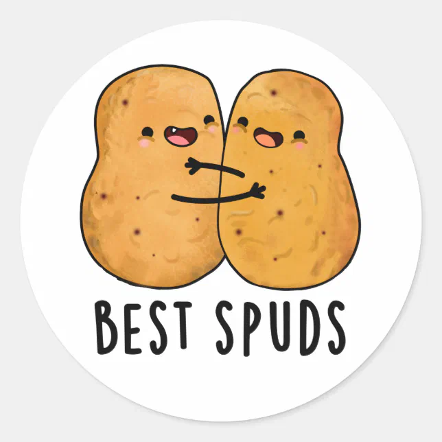 Best Spuds Funny Best Buddies Potato Pun Classic Round Sticker | Zazzle