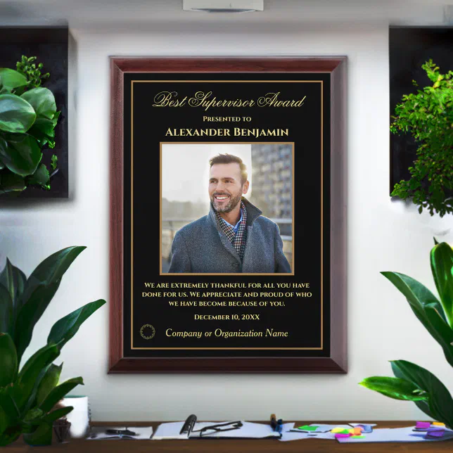 Best Supervisor Award Photo Logo Gold Personalize | Zazzle