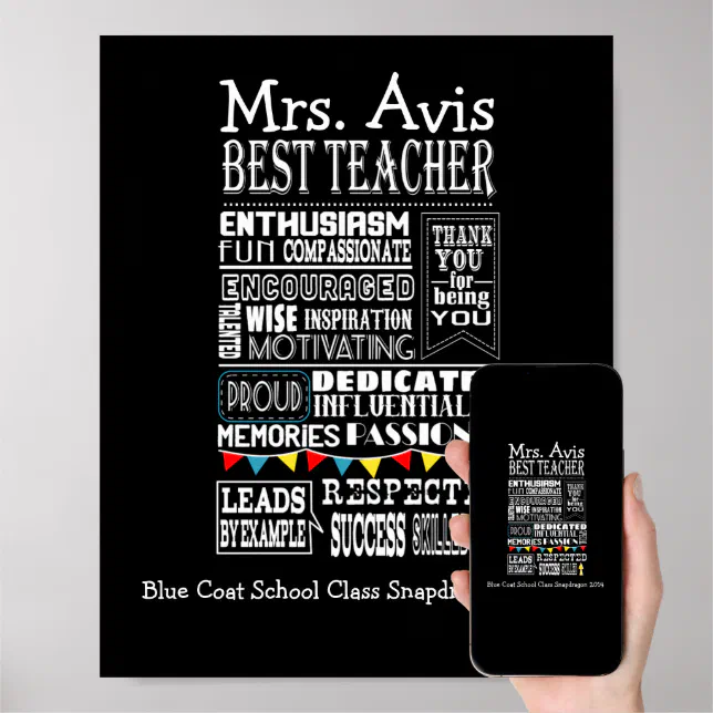 Best teacher appreciation thank you retirement poster | Zazzle
