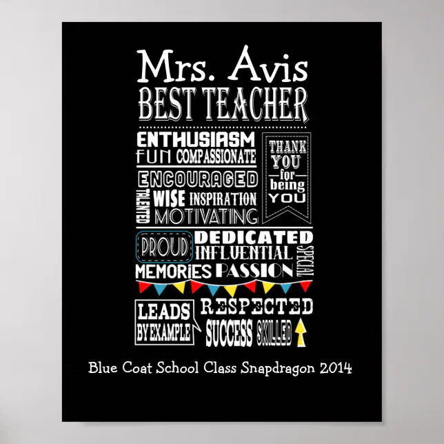 Best teacher appreciation thank you retirement poster | Zazzle
