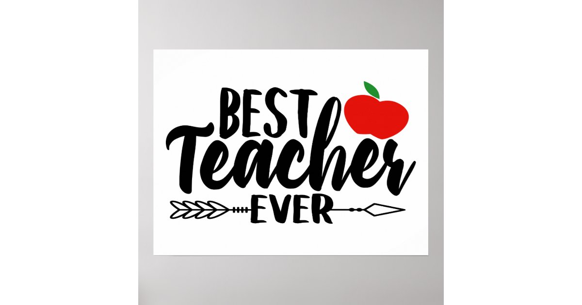 Best Teacher ever words poster | Zazzle