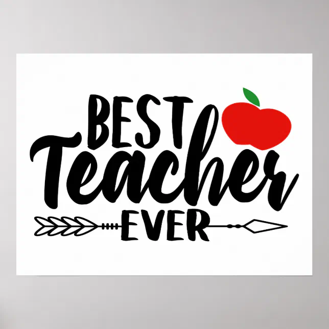 Best Teacher ever words poster | Zazzle