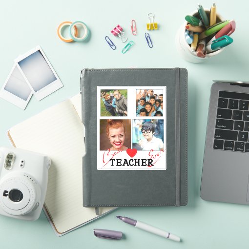 Best Teacher Photo Collage Sticker | Zazzle