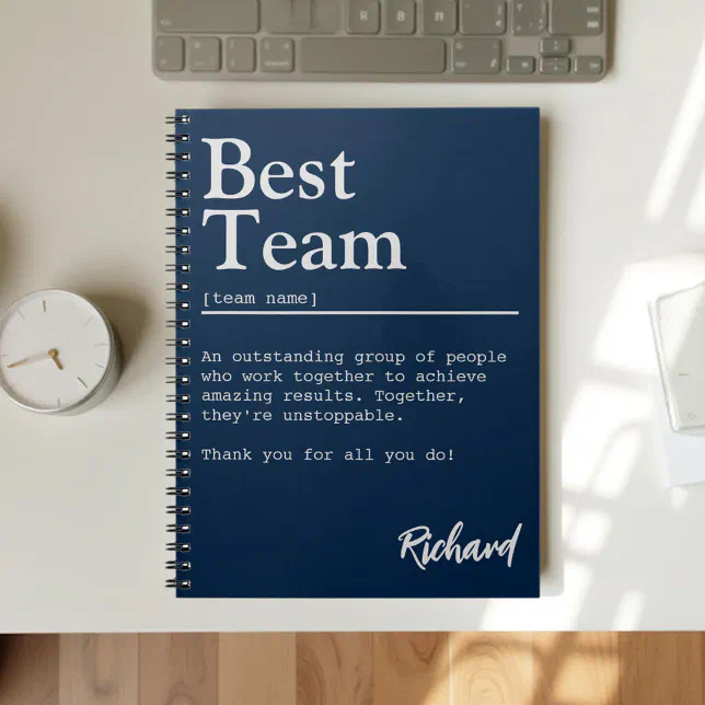 Best Team Definition Employee Appreciation Custom Notebook | Zazzle