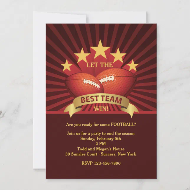 Best Team Football Party Invitation | Zazzle