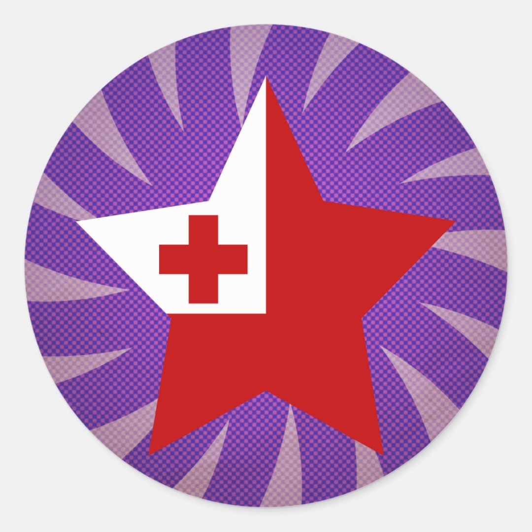 Best Tonga Flag Design Classic Round Sticker | Zazzle