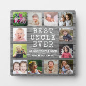 Best Uncle Ever 12 Photo Collage Gray Wood Plaque | Zazzle