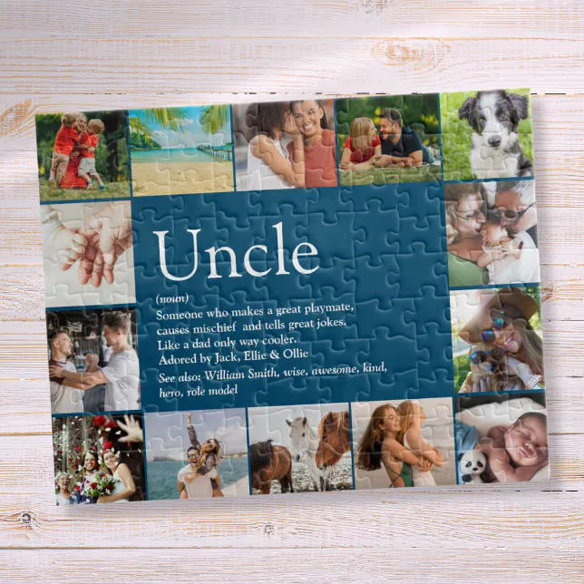Best Uncle Funcle Definition 14 Photo Blue Jigsaw Puzzle | Zazzle