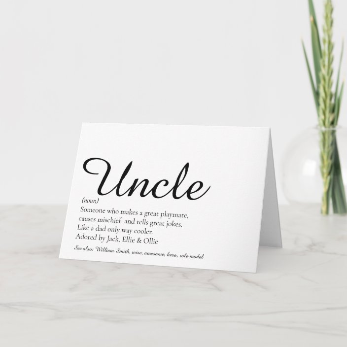 Best Uncle Funcle Ever Definition Script Card | Zazzle.com