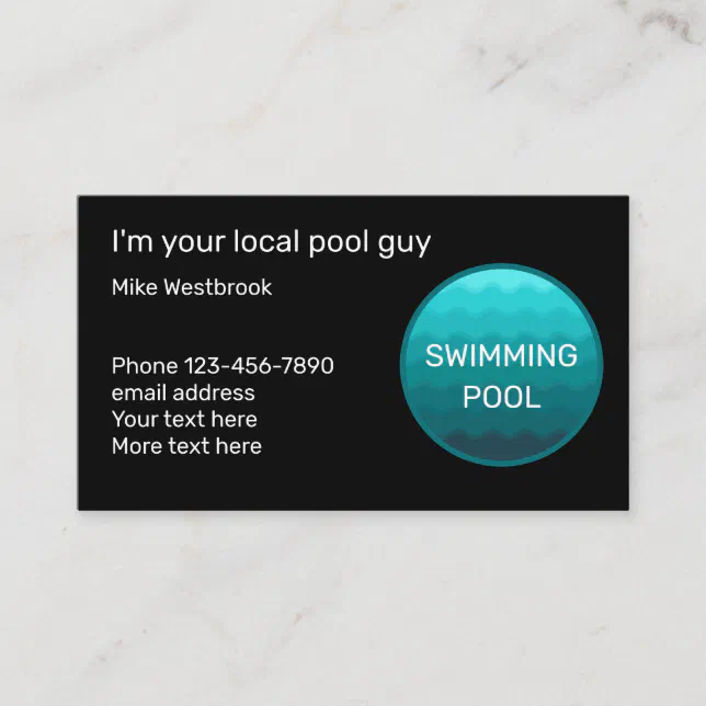 Best Unique Swimming Pool Service Business Card | Zazzle