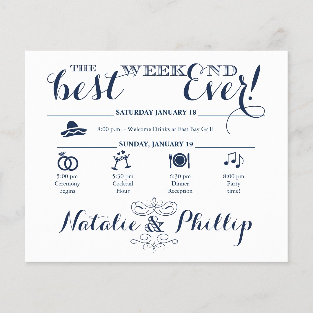 Best Weekend Ever Infographic TImeline | Zazzle