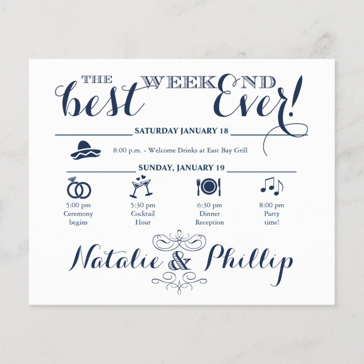 Best Weekend Ever Infographic TImeline | Zazzle