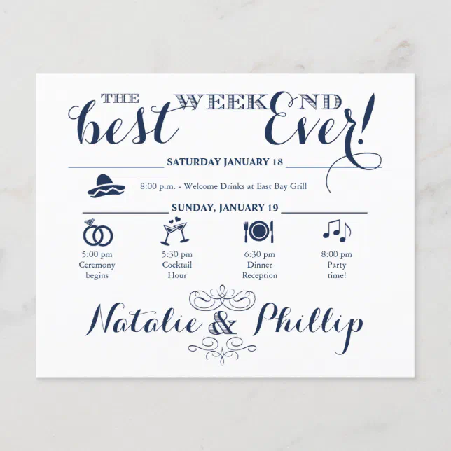 Best Weekend Ever Infographic TImeline | Zazzle