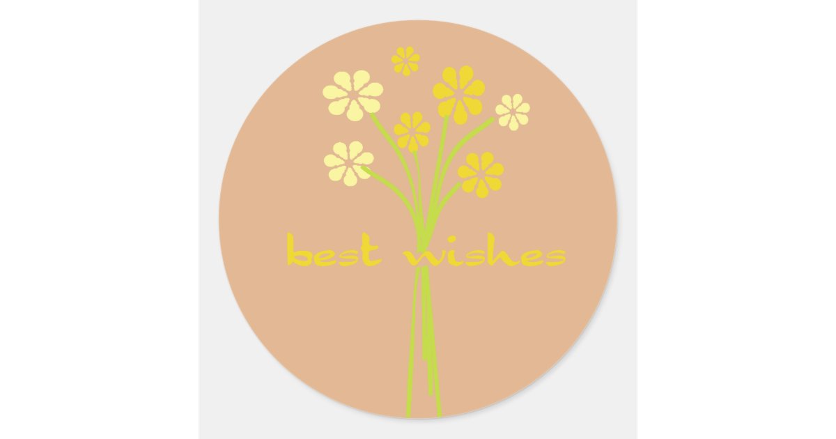 Best Wishes Classic Round Sticker | Zazzle