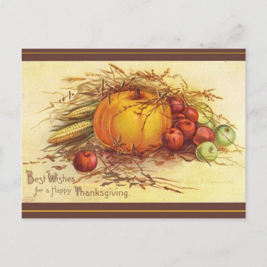 Best Wishes for a Happy Thanksgiving Holiday Postcard | Zazzle.com