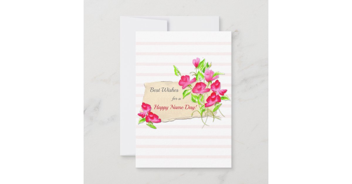 Best Wishes Name Day Card | Zazzle