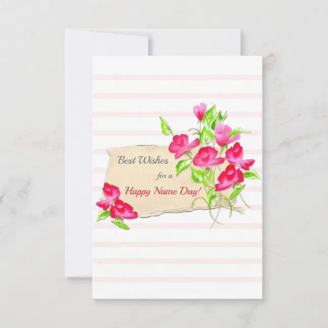 Best Wishes Name Day Card | Zazzle