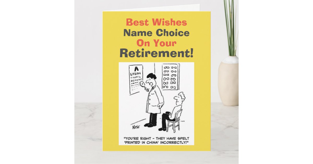Best Wishes Optician Retirement Card | Zazzle
