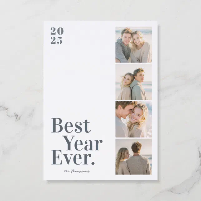 Best Year Ever Letterpress Photo Cards | Zazzle