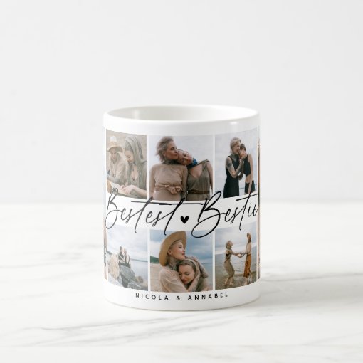 'Bestest Bestie' Friends Keepsake Photo Collage Coffee Mug | Zazzle