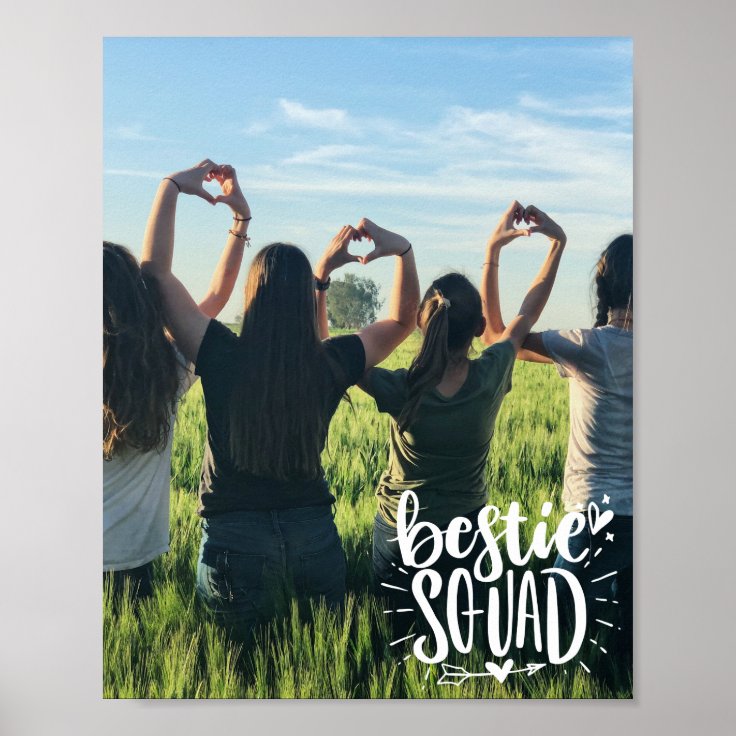 Bestie Squad Personalized Photo BFF Typography Poster | Zazzle