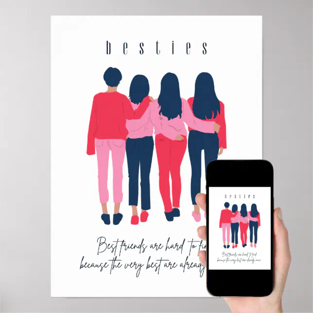 Besties Best Friend Poem Quote Saying Poster | Zazzle