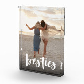 Besties | Best Friend Script Overlay Photo Block | Zazzle
