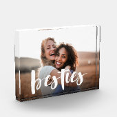 Besties | Best Friend Script Overlay Photo Block | Zazzle