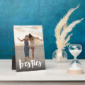 Besties | Best Friend Script Overlay Photo Plaque | Zazzle
