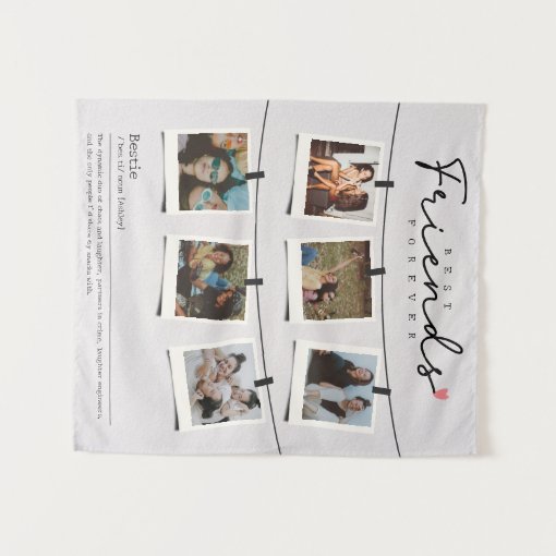 Besties Best Friends Personalized Gift Photo Tapestry | Zazzle