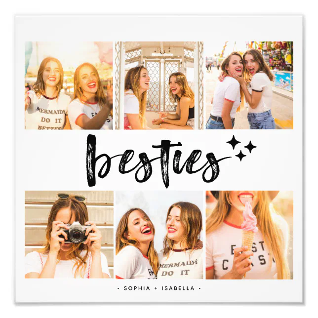 Besties Best Friends Photo Collage Poster | Zazzle