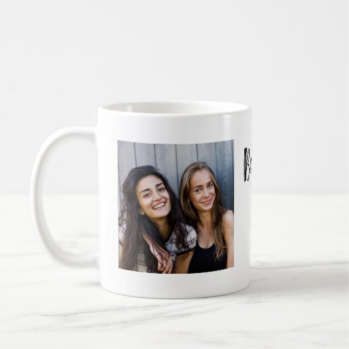 Besties | Best Friends Two Photos and Modern Text Coffee Mug | Zazzle