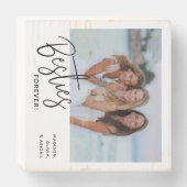 Besties Forever Best Friends Script Photo Wooden Box Sign | Zazzle