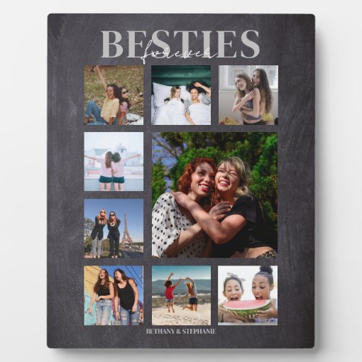 Besties Forever Photo Collage Plaque | Zazzle