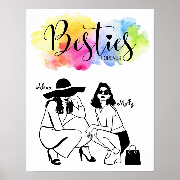 Besties Forever Poster/Best Friend Poster | Zazzle