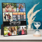 BESTIES Gift for Best Friends Script Photo Collage Plaque | Zazzle