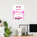 Besties Malibu Pink Doll Beach Birthday Poster | Zazzle