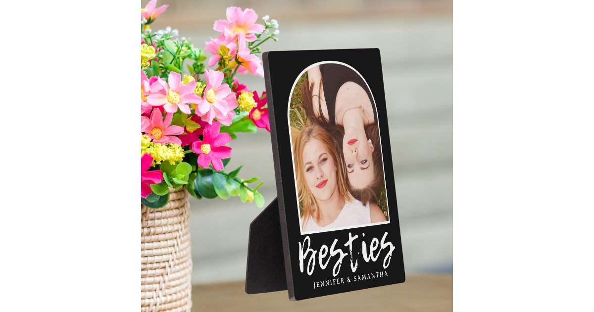 Besties Photo Arch Picture Frame Black And White | Zazzle