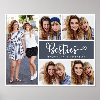 Besties Photo Collage Best Friends Poster | Zazzle