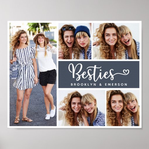 Besties Photo Collage Best Friends Poster | Zazzle