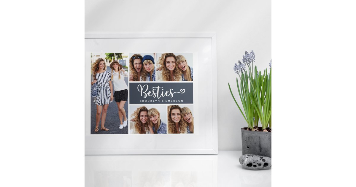 Besties Photo Collage Best Friends Poster | Zazzle