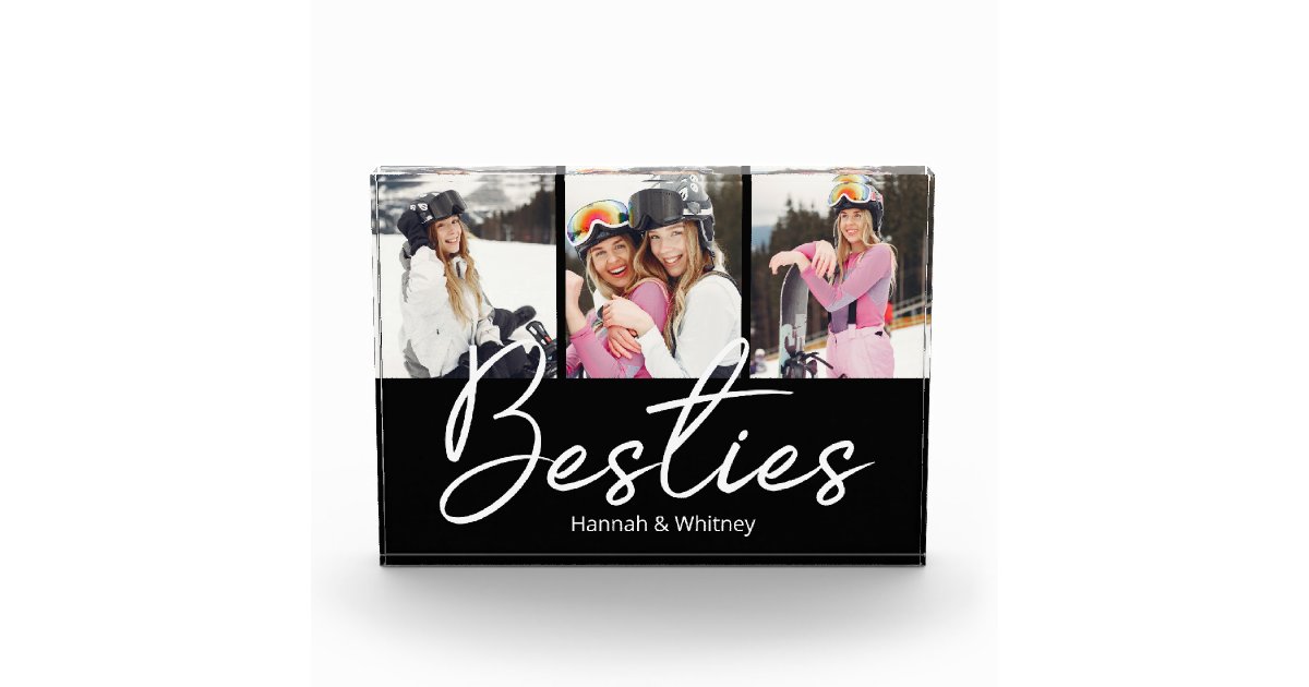 Besties Script Custom Photo Collage Poster | Zazzle