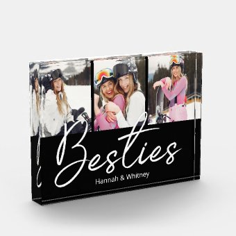 Besties Script Custom Photo Collage Poster | Zazzle