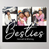 Besties Script Custom Photo Collage Poster | Zazzle